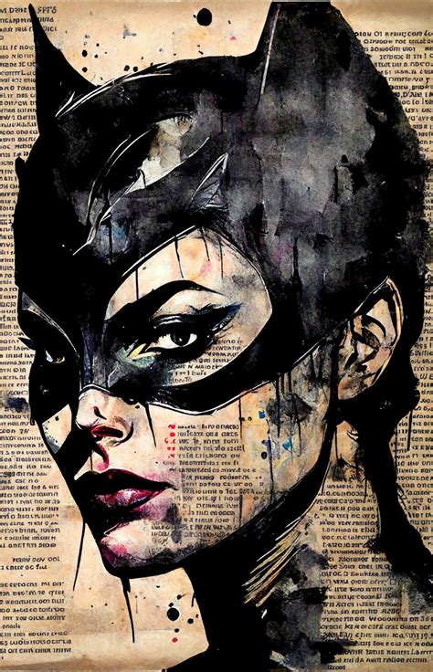 Catwoman Dc Comics On Newsprint Catwoman Artwork Catwoman Comic Art