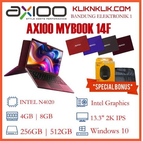 Jual Laptop Sekolah Axioo Mybook 14f Intel N4020 133 Inci 2k Ips