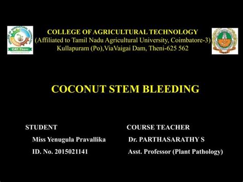 Coconut Stem Bleeding Pptx