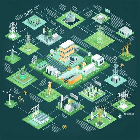 Energy Infrastructure Overview In A Modern City Layout Premium Ai