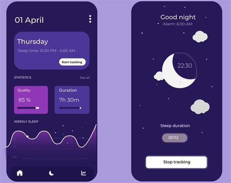 Sleep Tracking Monitor Your Sleep Patterns 앱 디자인 잠 모바일 앱