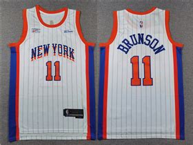 New York Knicks 11 Jalen Brunson 2024 25 White City Edition Swingman