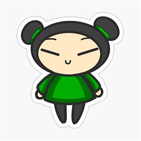 Dark Green Pucca Sticker For Sale By Aishiiart Redbubble