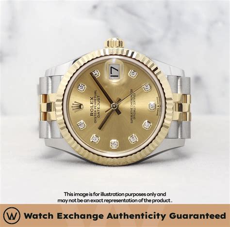 New Rolex Datejust Jubilee 278273 Champagne W 10 Point Diamonds Dial