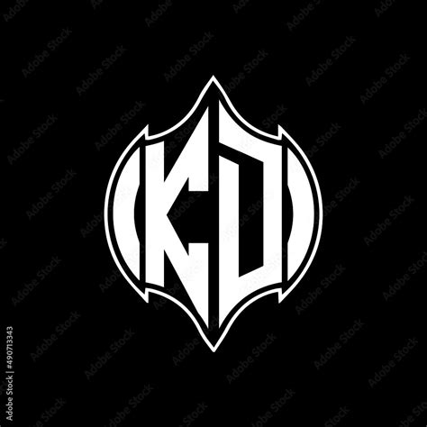 Kd Letter Logo Design On Black Backgroundkd Creative Initials Letter
