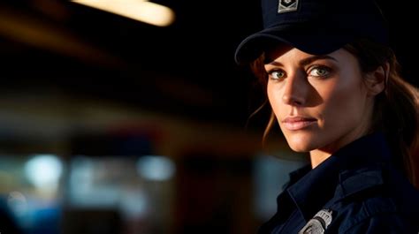 Premium Photo Female Security Officer Confidence In Warm Lighting