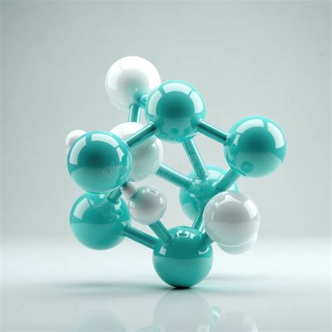 Sodium Fluoride Molecule 3d Model Naf Atomic Structure With Turquoise
