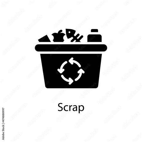 Scrap Vector Solid Icon Design Illustration Activities Symbol On White