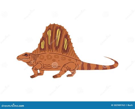Dinosaur Cartoon Character Dimetrodon Dino Reptile Stock Vector Illustration Of Mascot