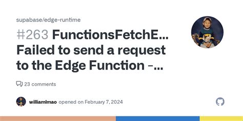 Functionsfetcherror Failed To Send A Request To The Edge Function