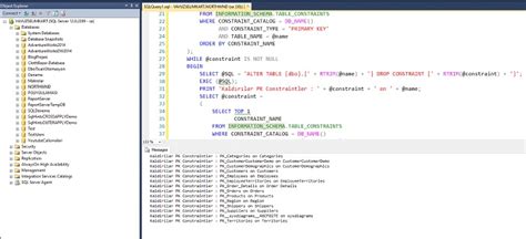 Cursor To Remove All Primary Keys In Selected Database In Sql Server