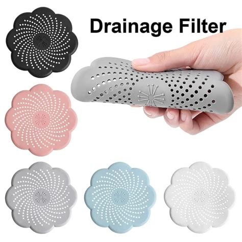 Silicone Sink Strainer Outfall Drain Filter Flower Shape Floor Drain