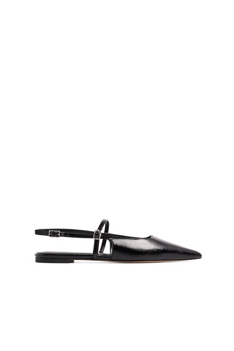 Strap Detail Pointy Flats Black Na Kd