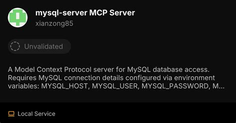 Mysql Server Mcp Server Mcp Servers · Lobehub