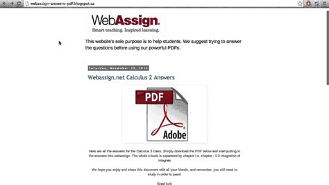 Webassign Calculus 2 Answers Youtube