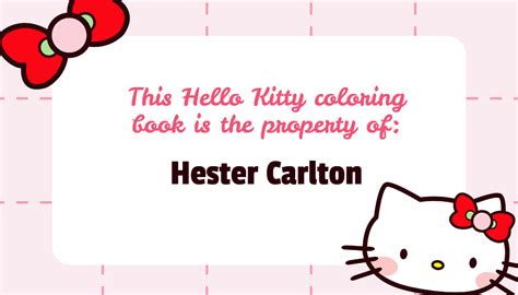 Free Hello Kitty Book Label Template To Edit Online