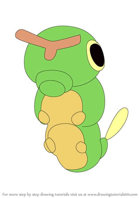 How To Draw Caterpie From Pokemon Go Pokemon Go Step By Step