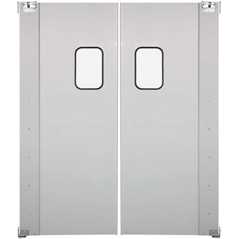 Regency Double Aluminum Swinging Traffic Door With 9 X 14 Window 72