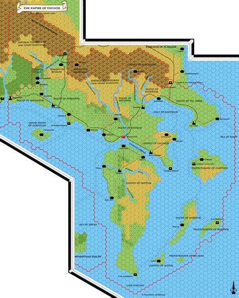 Replica Of Dawn Of The Emperors Poster Map Of Thyatis 8 Miles Per Hex