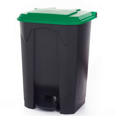 80 Litre Plastic Peddle Bin With Coloured Lids Roadware
