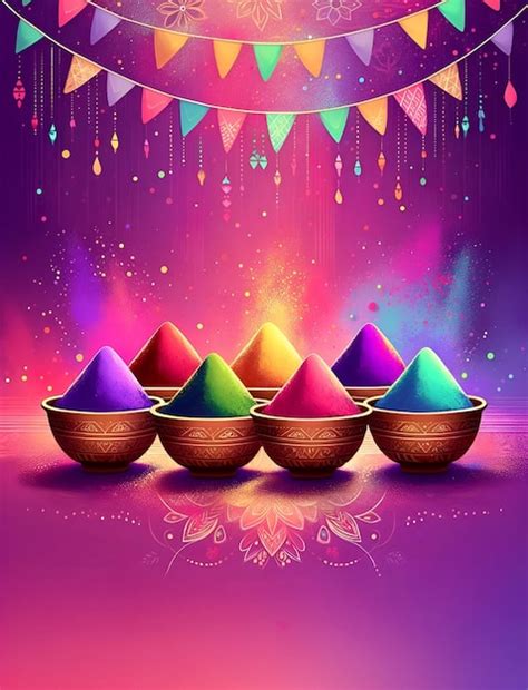 Premium Photo Watercolor Illustration For The Holi Or Dolyatra With A
