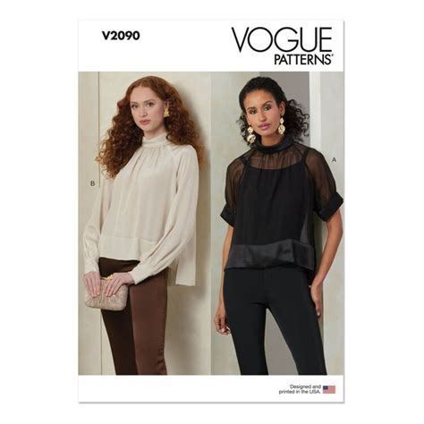 Vogue V2090 Misses Top With Sleeve Variations Patterns White