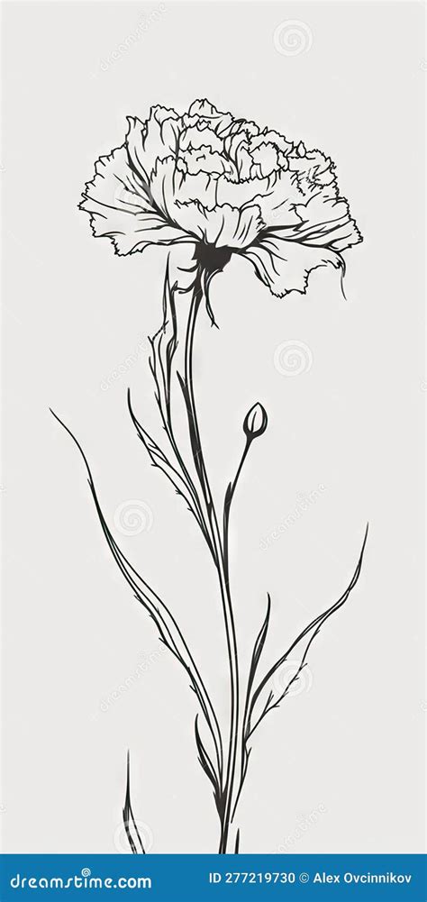 Carnation Flower Drawing Simple