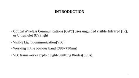 Optical Wireless Communication Pptx Computer Networking Computing
