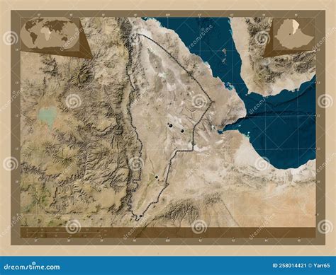 Afar Ethiopia Low Res Satellite Major Cities Stock Illustration Illustration Of Silase