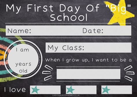 First Day Of School Printables