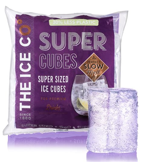 Super Cubes Extra Large Slow Melting Ice Made With Spring Water