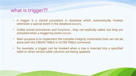 Trigger Database Presentation Powered By Ppt