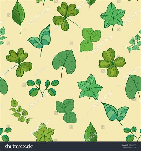 Seamless Pattern Leaf Abstract Leaf Texture Vector De Stock Libre De