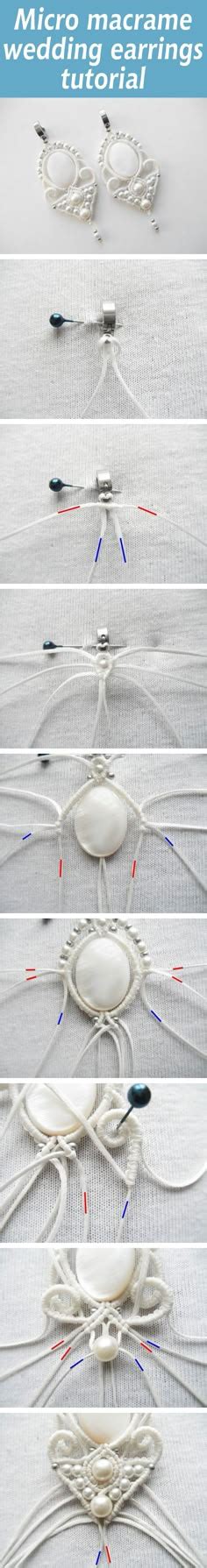 Micro Macrame Wedding Earrings Tutorial Jewelry Diy