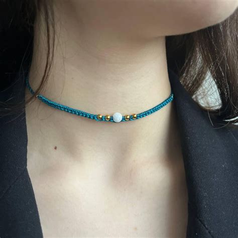 Tiny Quartz Gemstone Minimalist Choker Dainty Gemstone Necklace