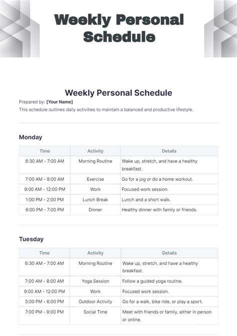 Free Bakery Weekly Production Schedule Outline Template To Edit Online