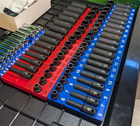 Gridfinity Organizers For 38 Impact Socket Sets By Zekesnack