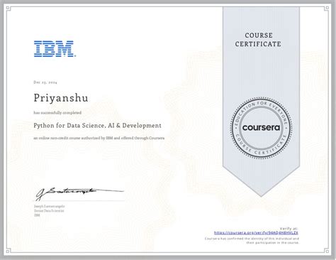 Python Datascience Artificialintelligence Machinelearning Coursera Priyanshu