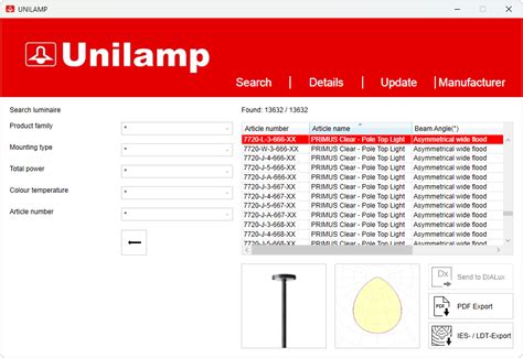 Dialux Plugin Unilamp