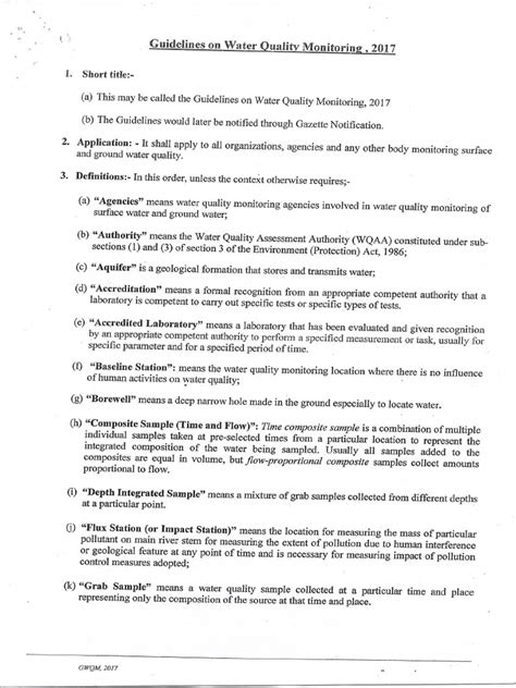 Guidelines Water Quality Monitoring 2017 Pdf