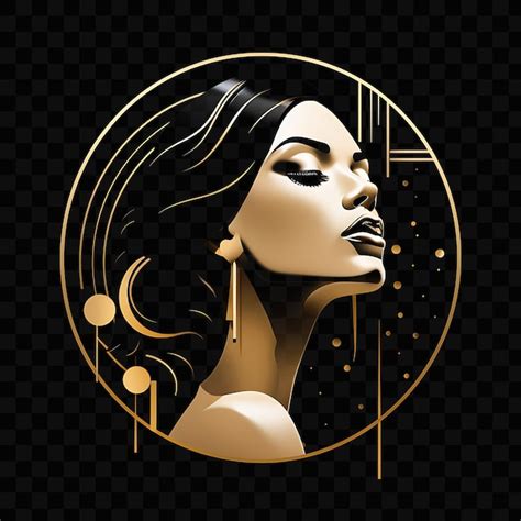 Premium Psd A Woman With Long Hair And A Gold Logo That Says Quot