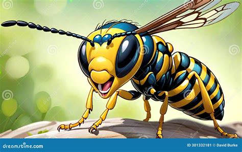 Yellowjacket Wasp Drawing Cartoon Vector 127856751