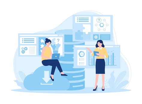 Premium Vector Web Hosting Online Database Storage Technology Data Cloud Storage Network