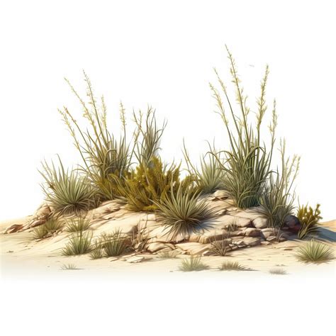 Premium Ai Image Semirealistic Grass Desert Scene On White Background