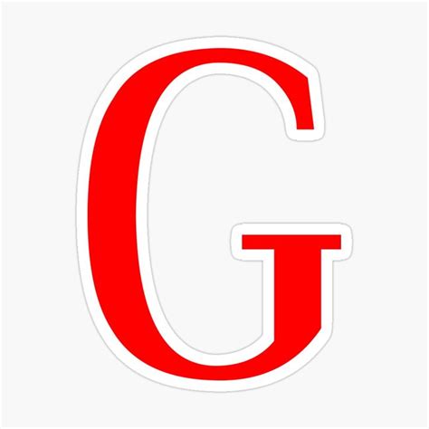 G Alphabet Red Color Design Sticker For Sale