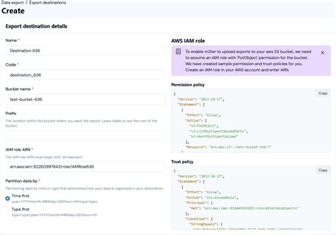 creating and managing export destinations m3ter documentation
