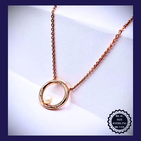 Sterling Silver Rose Gold Necklace Srg25002 Warehouse 4 All