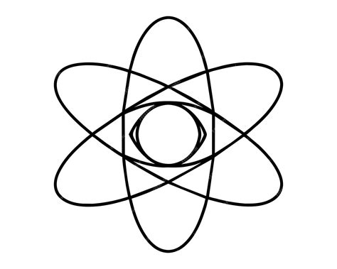 Premium Vector An Atom Drawing With An Eye On It