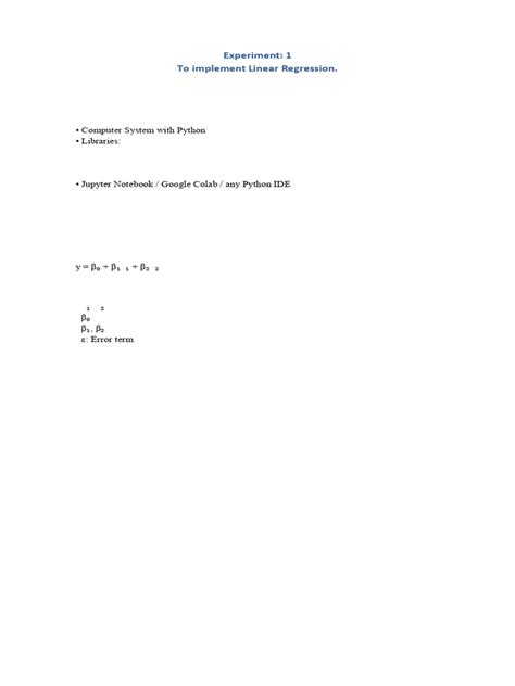 Linear Regression Pdf