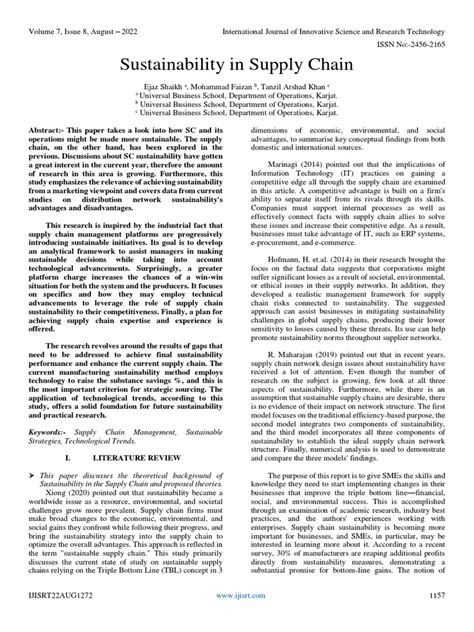 Sustainability In Supply Chain Pdf Sustainability Supply Chain